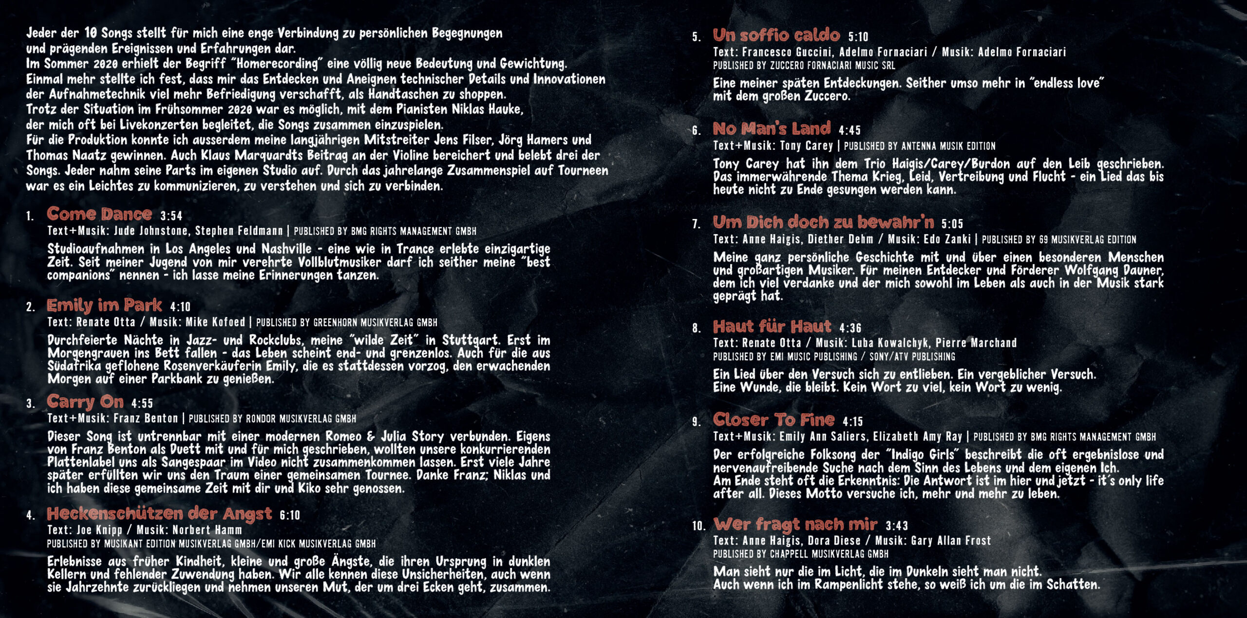 Anne Haigis – | "CARRY ON" – Das aktuelle Album.